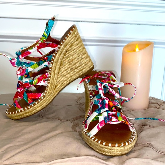 Sugar | Shoes | Sugar Laceup Wedge Sandal W7 | Poshmark